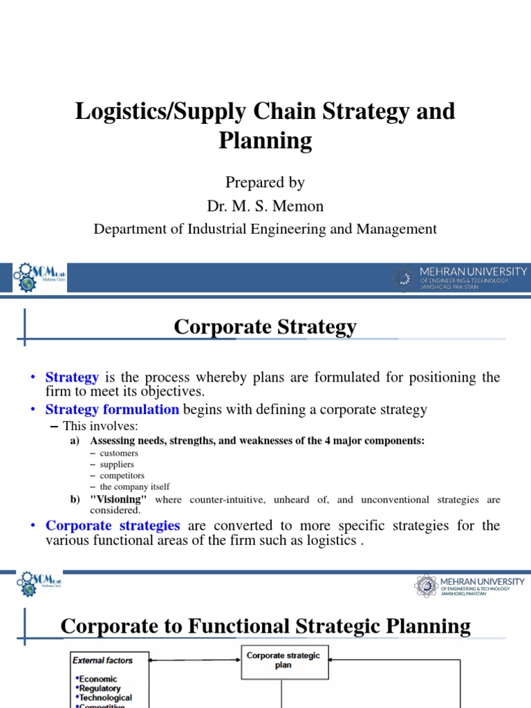 Logistics Strategy and Planning Overview | PDF | Logistics | Strategic ...