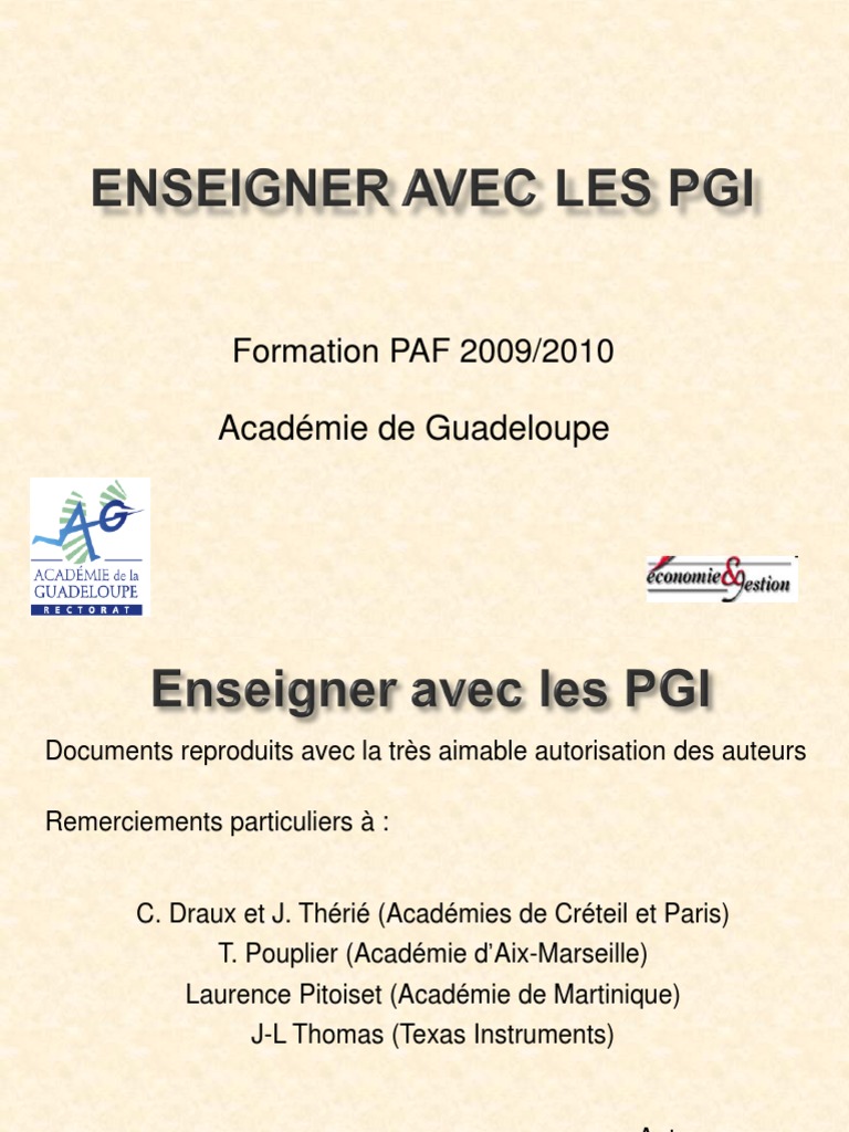 Diapo Presentation Pgi PPT 4b05a8c931 | PDF | Progiciel de gestion intégré | Logiciel