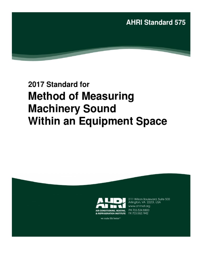 AHRI Standard 575 2017 PDF | PDF | Sound | Pump