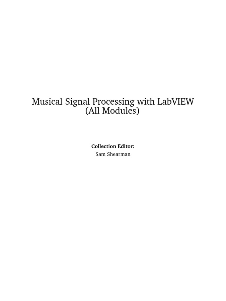 Musical Signal Processing With Labview All Modules 3.9 PDF | PDF ...