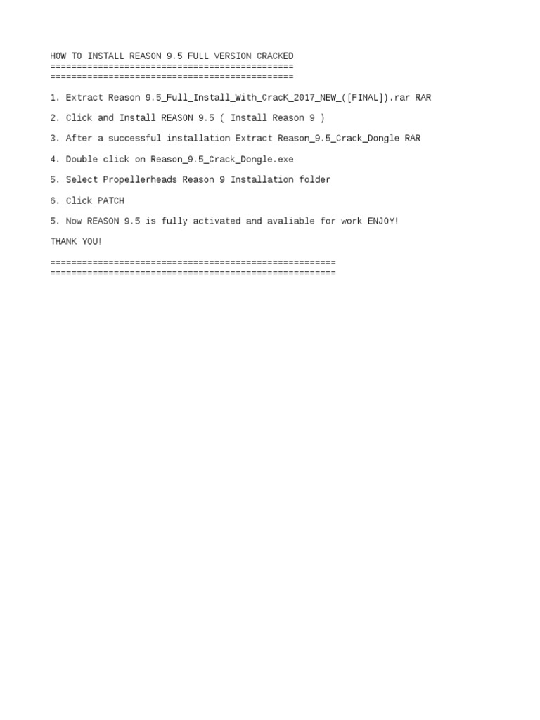 How To Install and Crack Reason 9.5! | PDF | Software | Computing Platforms