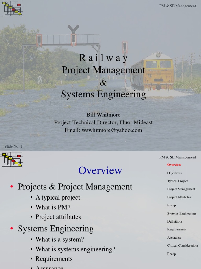 Railway Project Management & Systems Engineering-Generic | PDF ...