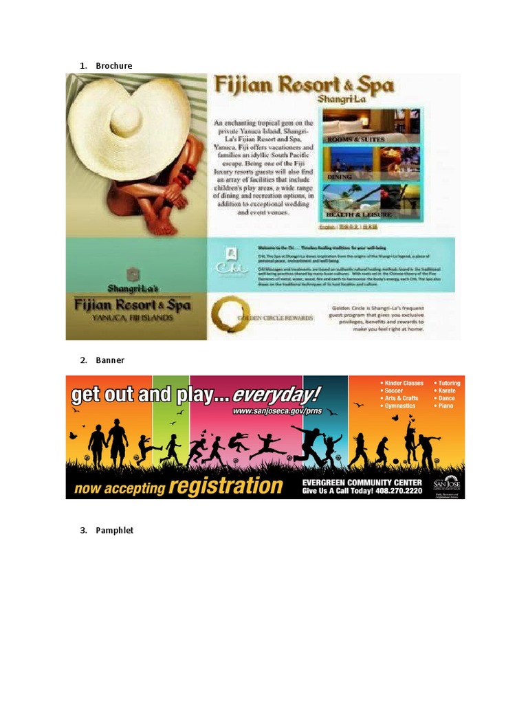 Brochure vs Banner vs Pamphlet vs Leaflet Differences | PDF