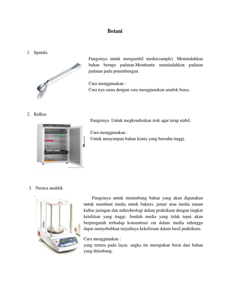 Alat Laboratorium Botani Dasar | PDF