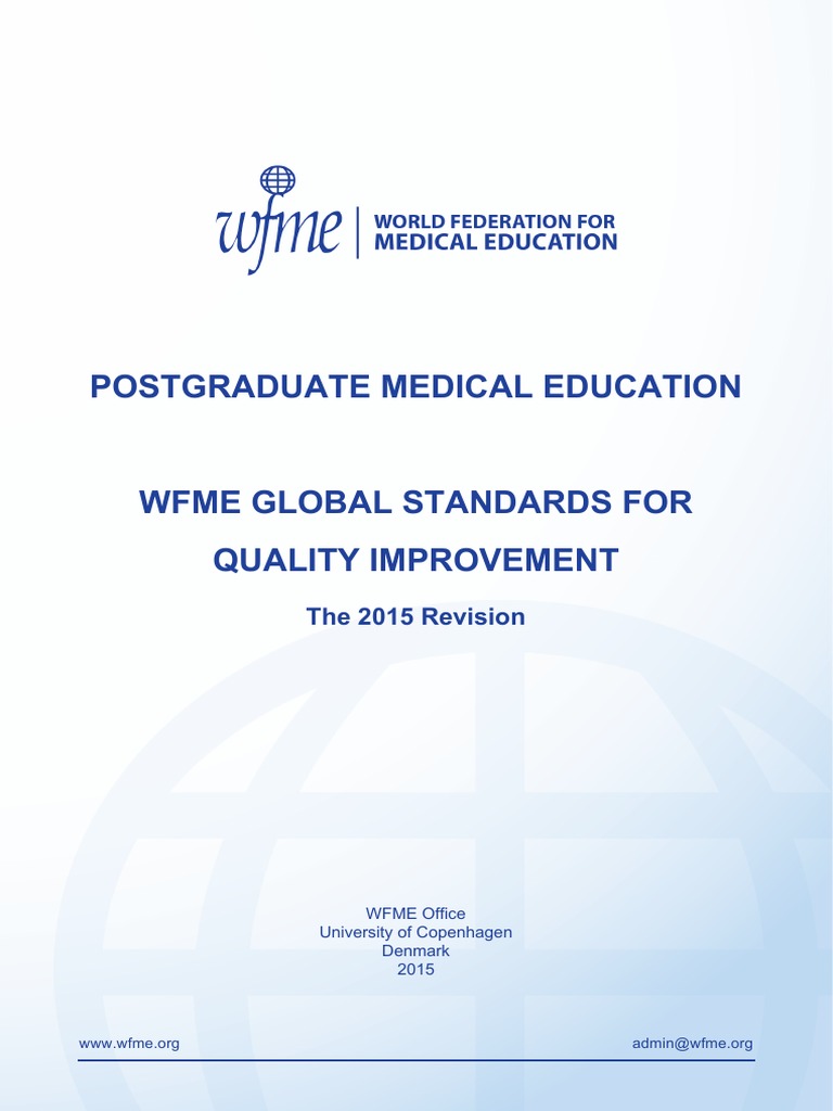 Post-Graduate Medical Education Standards by WFME | PDF | Medical ...