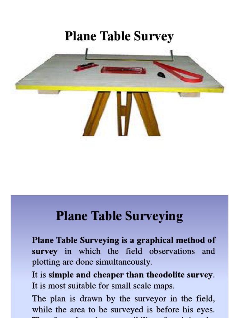 Plane Table Survey | PDF | Surveying | Compass