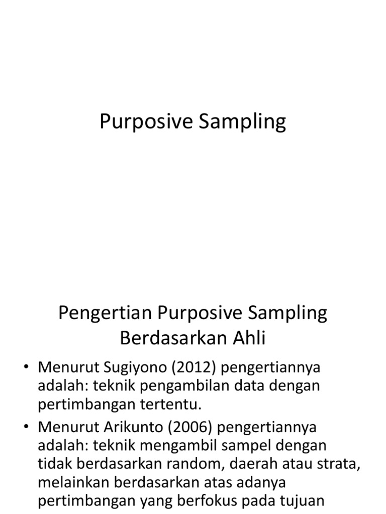 Purposive Sampling Dan Snowball Sampling | PDF