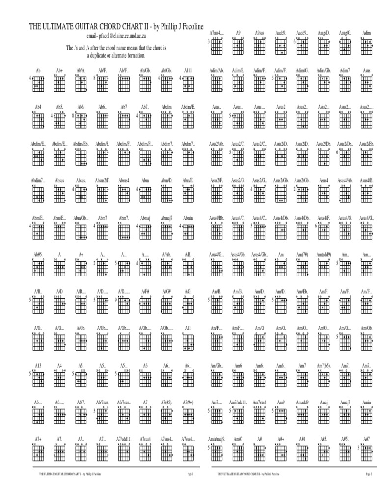 Ultimate Guitar Chord Chart PDF | Download Free PDF | Chess | Musicology