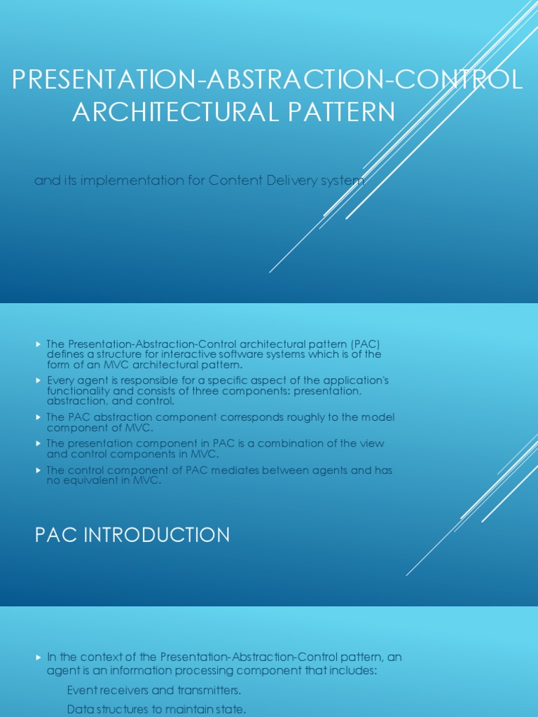 PAC Pattern for Developers | PDF | Model–View–Controller | Abstraction (Computer Science)