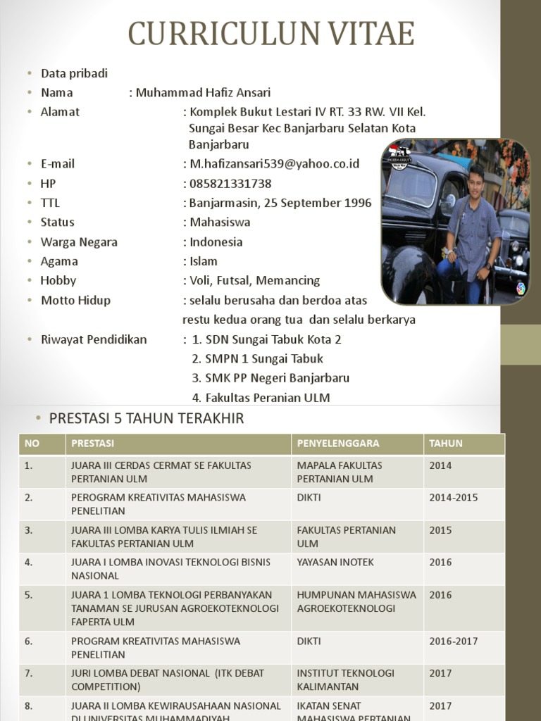 Cv. Muhammad Hafiz Ansari | PDF
