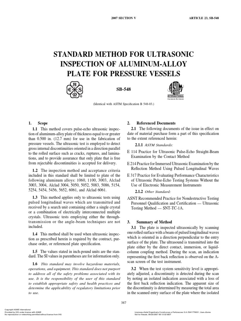 SB 548 | PDF | Ultrasound | Nondestructive Testing