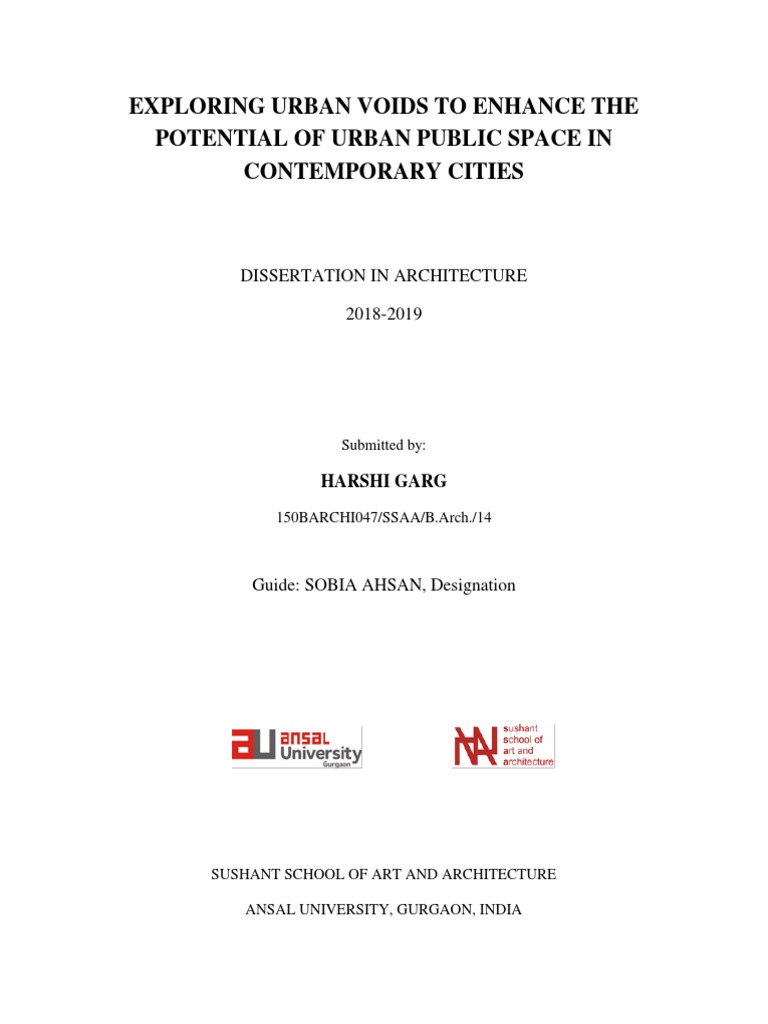 Exploring Urban Voids To Enhance The Potential of Urban Public Space in ...