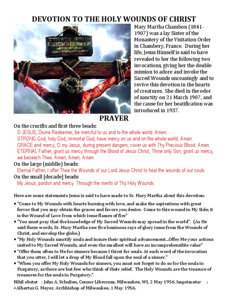 Devotion to the Holy Wounds of Christ | PDF | Mercy | Religious Belief ...