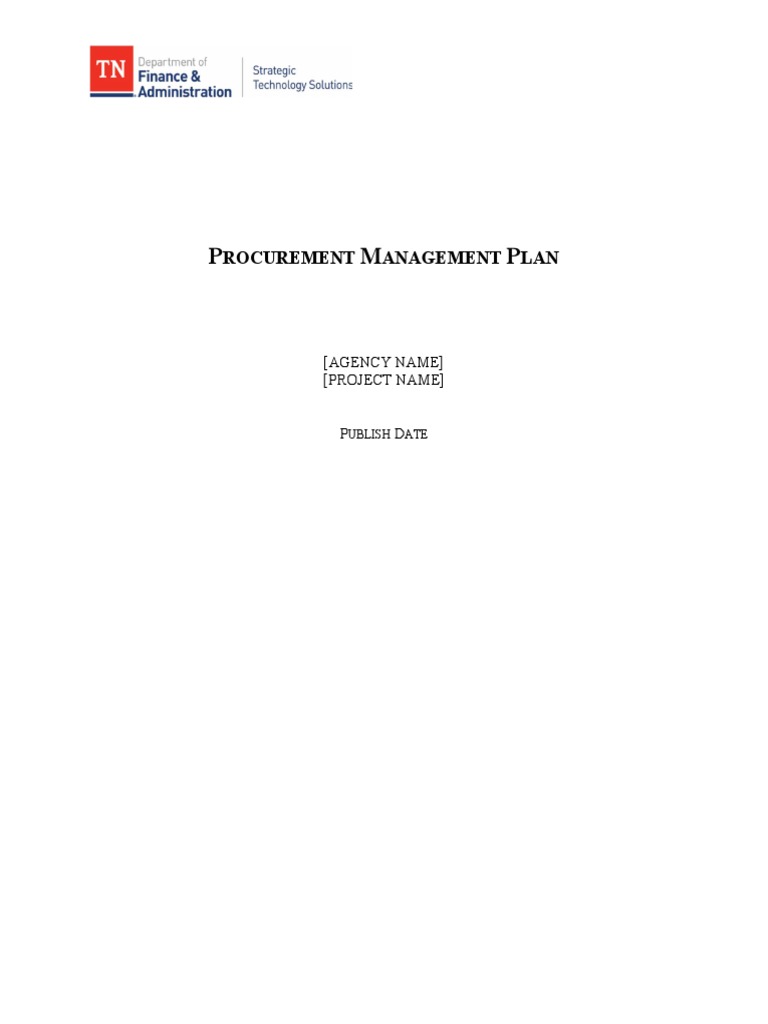 Procurement Management Plan | PDF | Procurement | Request For Proposal