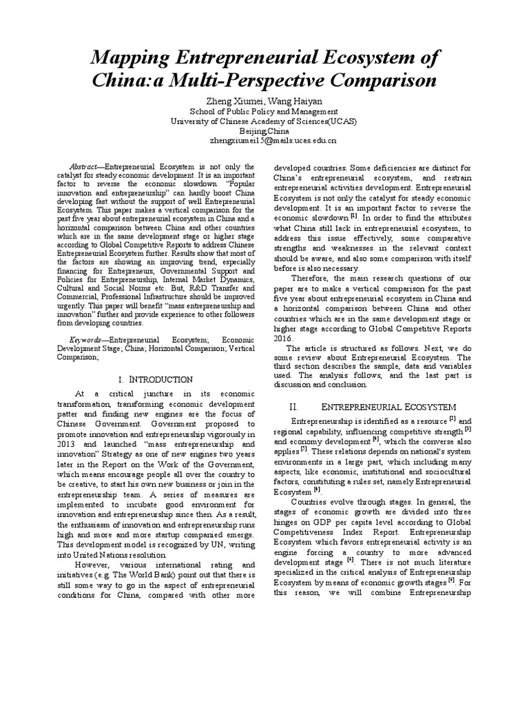 Mapping China's Entrepreneurial Ecosystem | PDF | Entrepreneurship ...