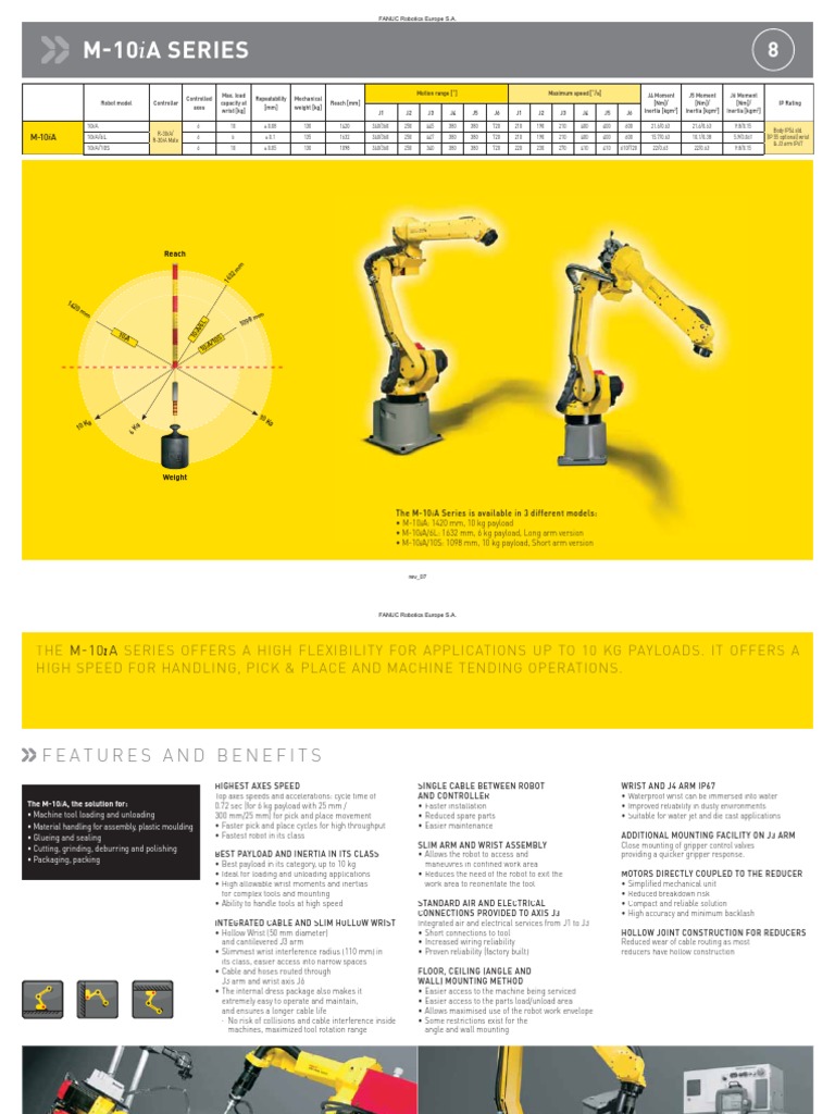 489 Fanuc M 10ia Robot Adatlap | PDF | Robot | Robotics