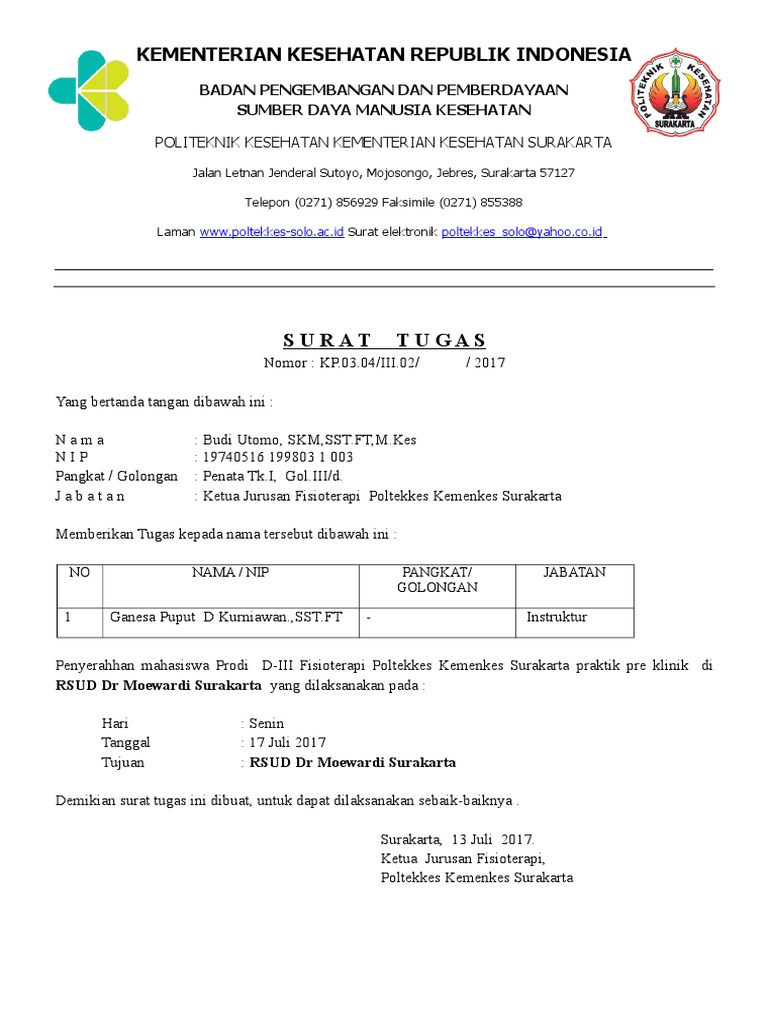 Surat Tugas Kop Baru A.N Ganesa | PDF