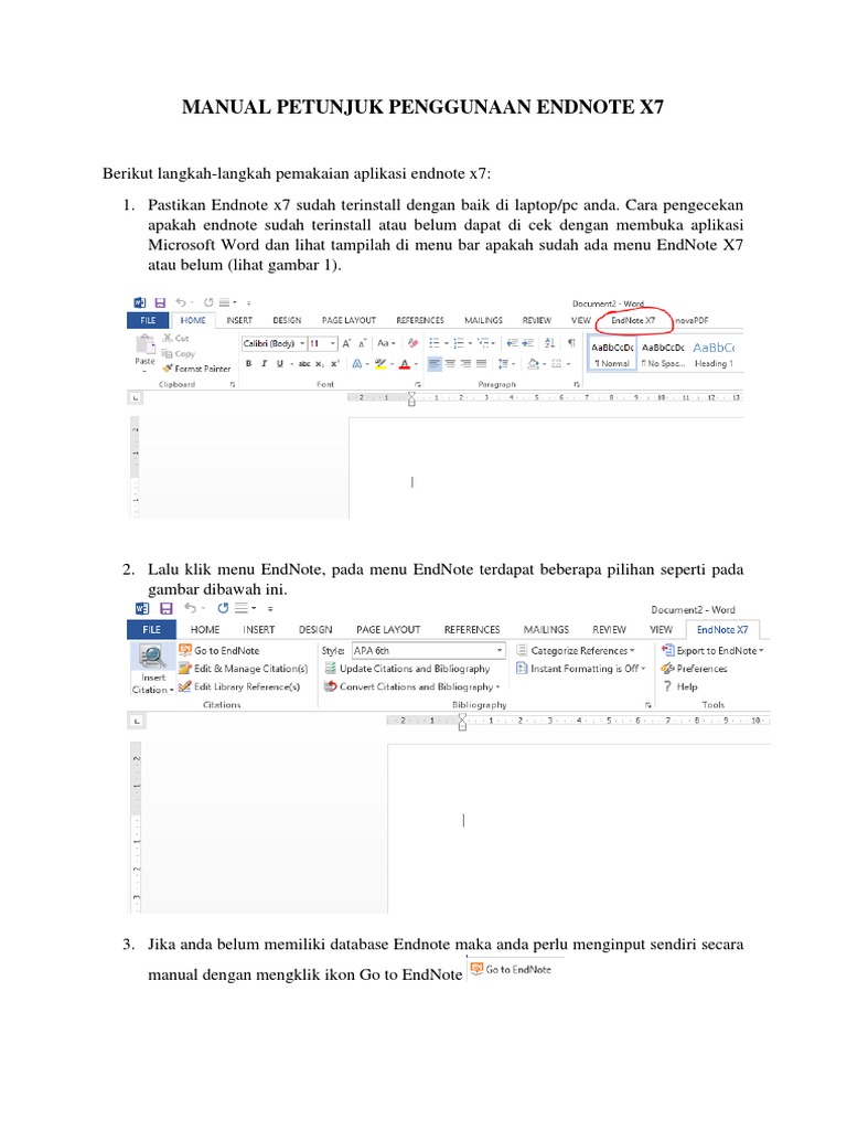 Manual Petunjuk Penggunaan Endnote x7 | PDF