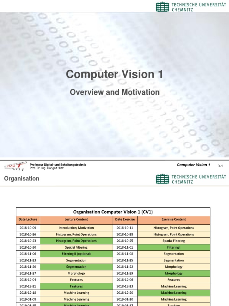 Computer Vision 1 | PDF | Computer Vision | Systems Theory