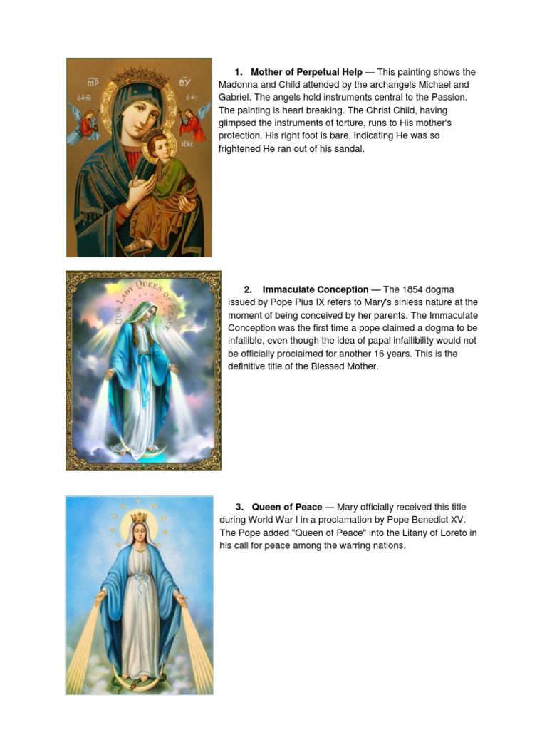 Titles of Mary | Download Free PDF | Mary, Mother Of Jesus | Catholic ...