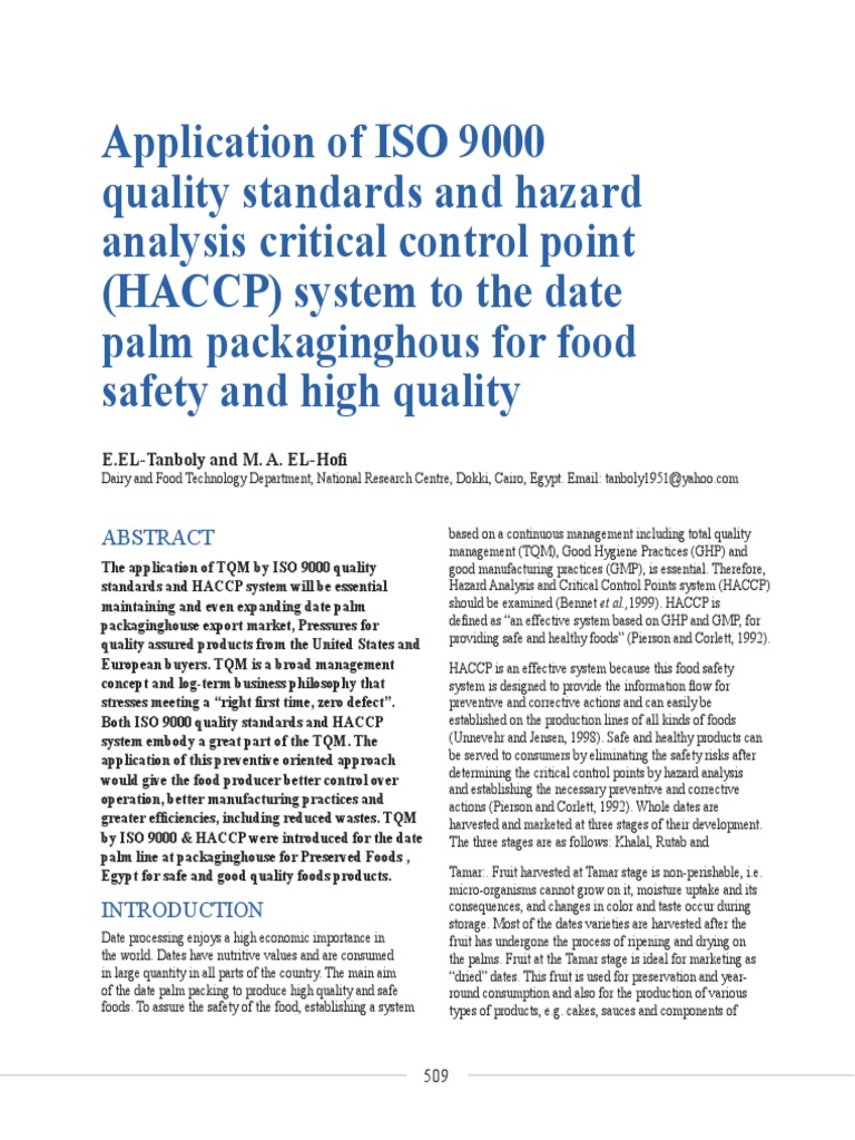 HACCP Summary | PDF | Hazard Analysis And Critical Control Points ...