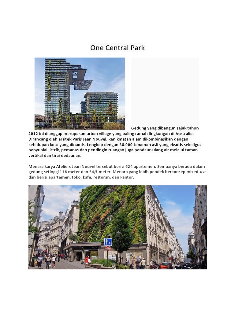 One Central Park: Arsitektur Hijau Sydney | PDF