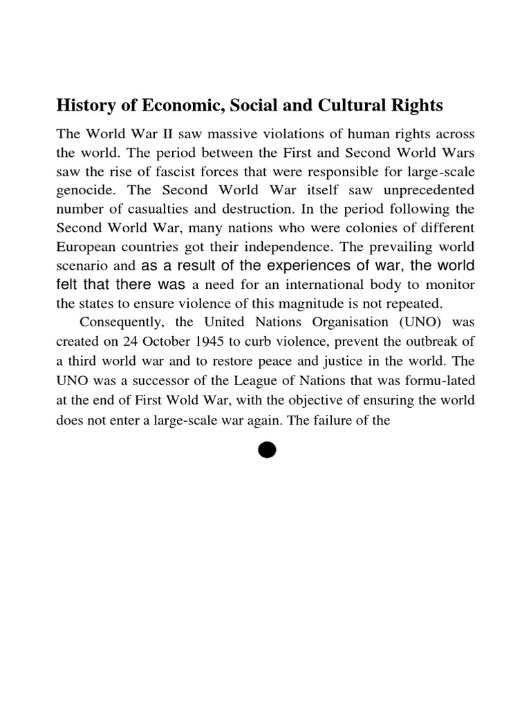 History of Economic, Social and Cultural Rights | PDF | Human Rights ...