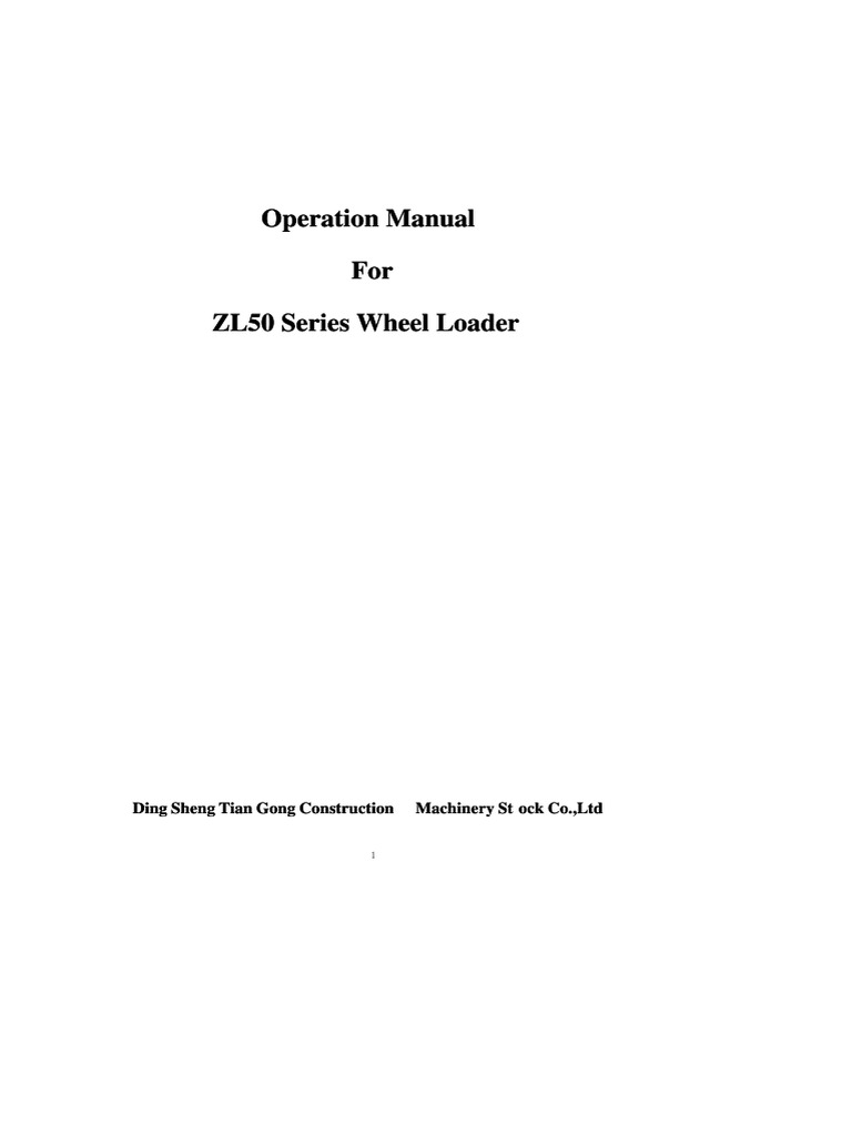 ZL50H Manual PDF | PDF | Transmission (Mechanics) | Clutch