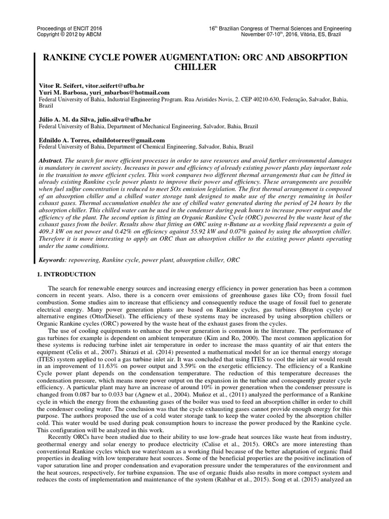 Rankine Cycle Power Augmentation | PDF | Gas Turbine | Power Station