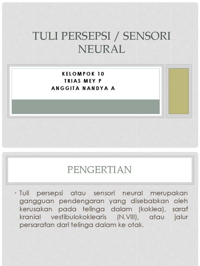 Tuli Sensorineural: Penyebab dan Penanganan | PDF | Kesehatan Holistik | Sains & Matematika