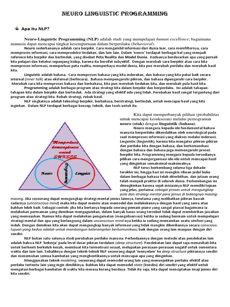 Neuro Linguistic Programming | PDF