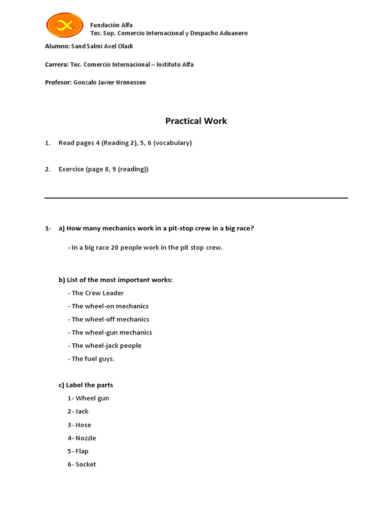 Practical Work | PDF | Machines | Mechanical Engineering