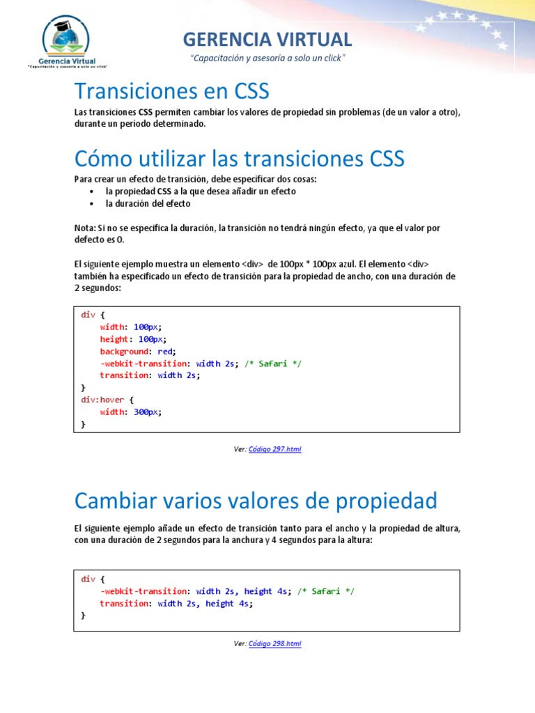 11 Transiciones en CSS PDF | PDF | Hojas de estilo en cascada | Informática