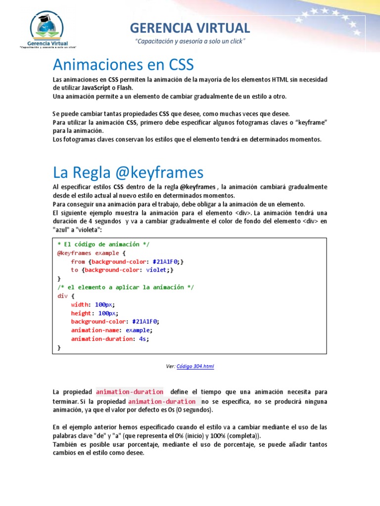 12 Animaciones en CSS PDF | PDF | Hojas de estilo en cascada | Animación