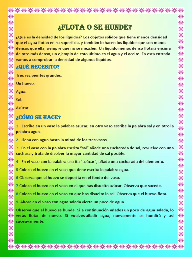 Flota o Se Hunde | PDF | Densidad | Agua de mar
