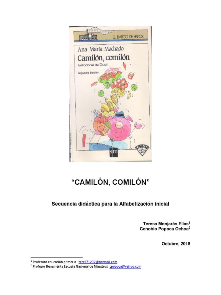 Secuencia Camilón Comilón - Alfabetización Inicial | PDF | Lectura (proceso) | Cuentos