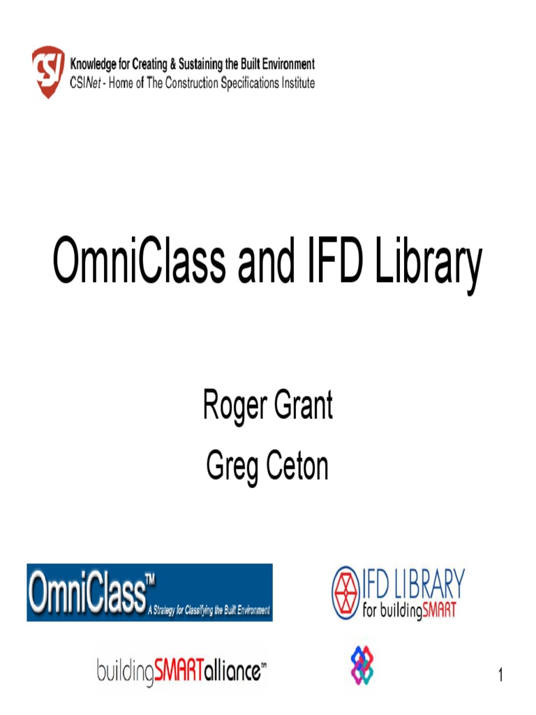 OmniClass and IFD Library Specifications 2008 | PDF | Specification ...