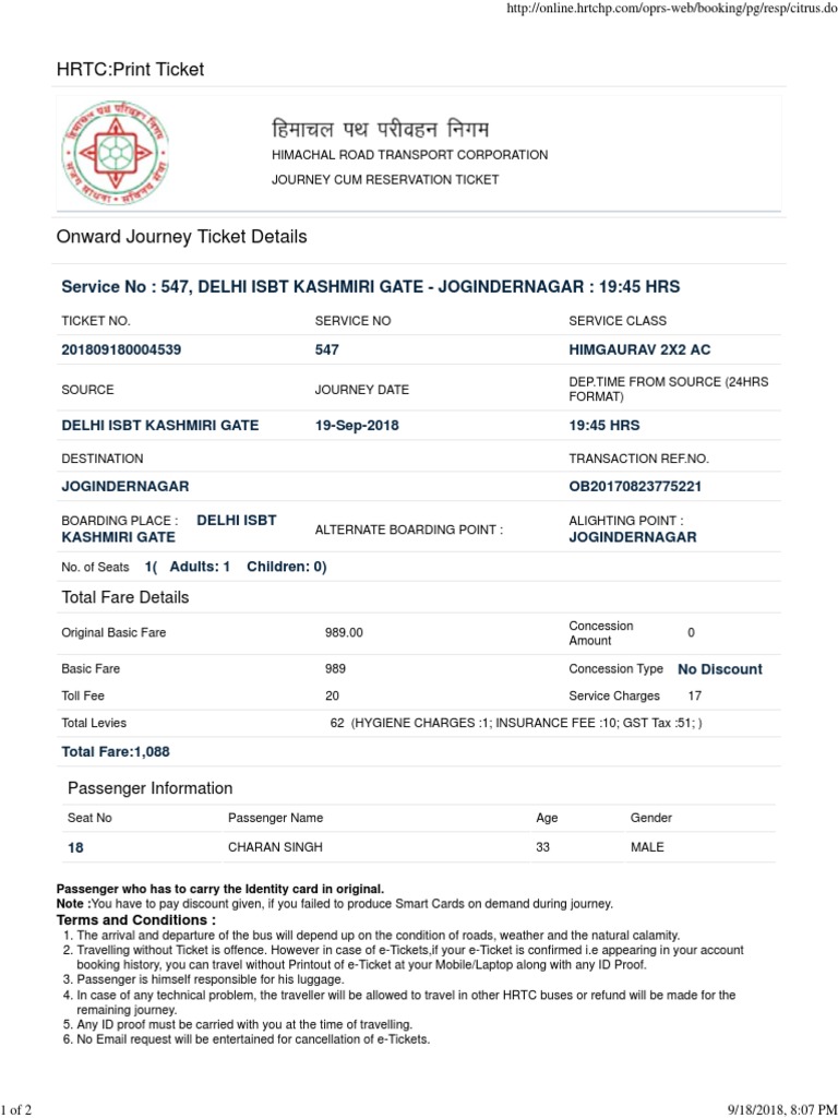Bus Ticket Return | PDF | Ticket (Admission) | Services (Economics)