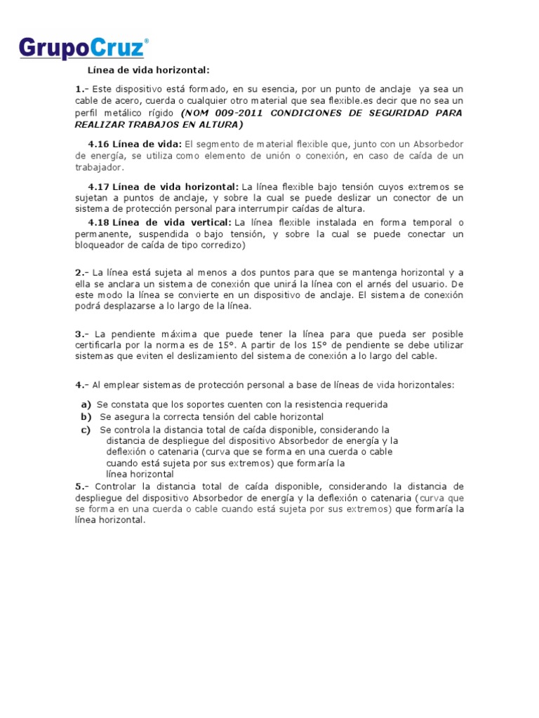 Calculo Linea de Vida | PDF | Science | Ingeniería Calculo Linea de Vida | PDF | Science | Ingeniería