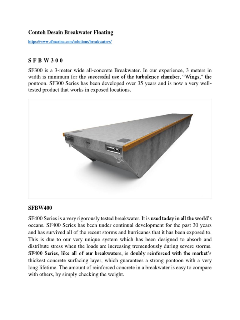 Floating Breakwater Design Examples | PDF | Concrete | Stress (Mechanics)