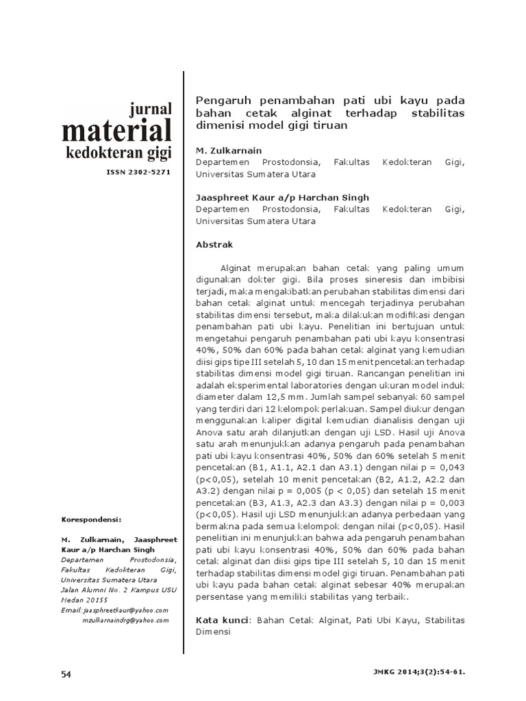 Sineresis Imbibisi Alginat | PDF