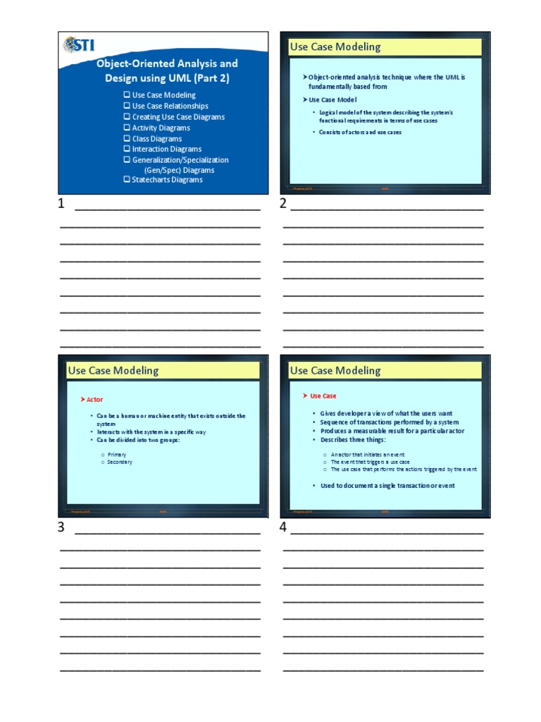 Object Oriented Analysis and Design Using UML (Part 2) : Use Case Modeling | PDF | Use Case ...