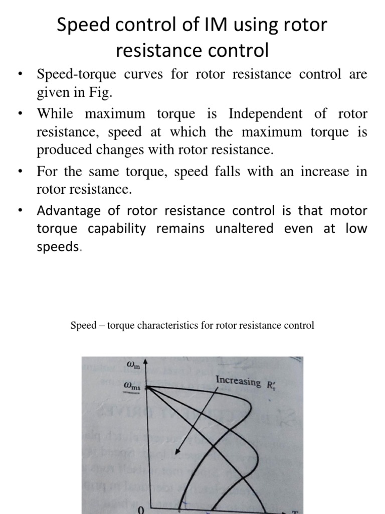 Speed Control of IM Using Rotor Resistance Control | PDF | Electric ...