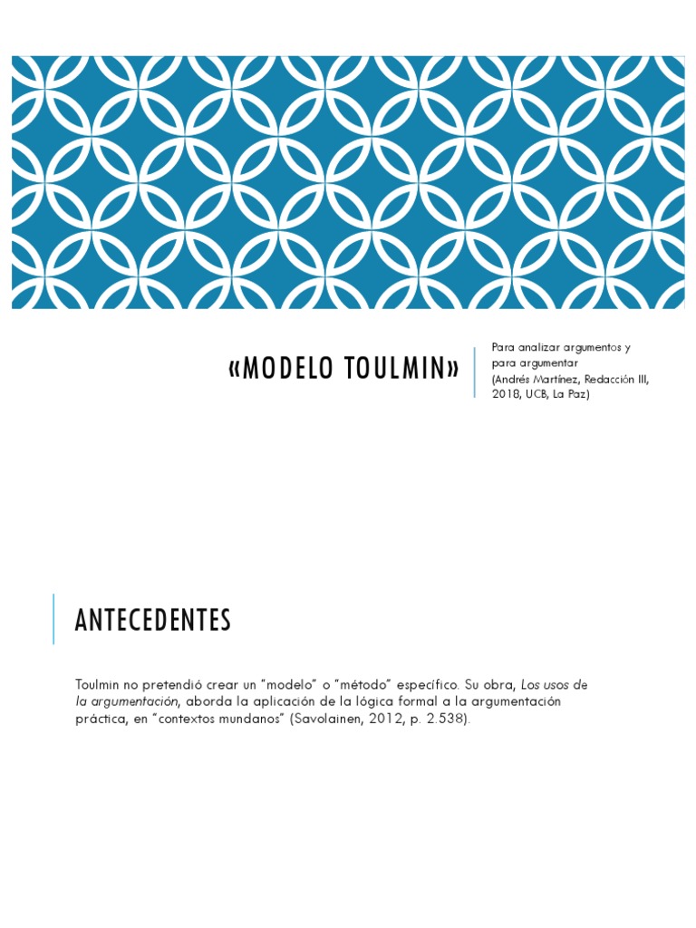 Modelo Toulmin de Argumentación | PDF | Teoría de la argumentación ...