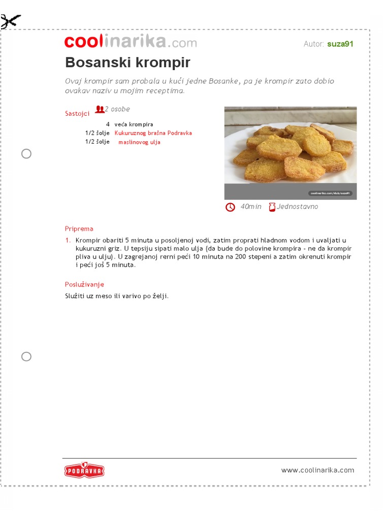 Bosanski Krompir | PDF