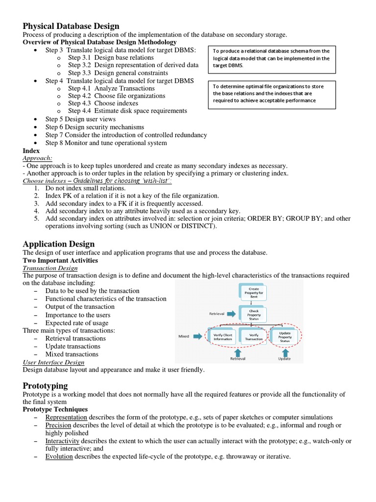 Overview of Physical Database Design Methodology | PDF | Software Prototyping | Databases