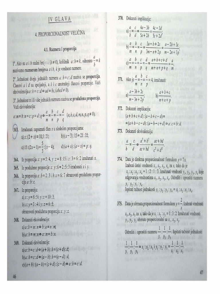 Proporcije Zadaci | PDF
