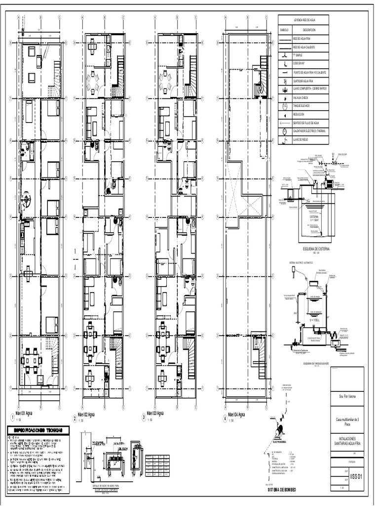 Instalaciones Sanitarias - Plano - Iiss 01 - Intalaciones Sanitarias Agua Fria-Layout1 | PDF ...