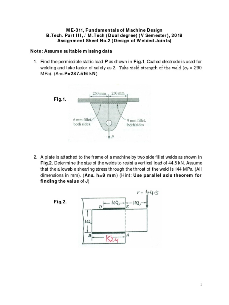 Design of Welded Joints Load and Stress Calculations | PDF | Strength ...