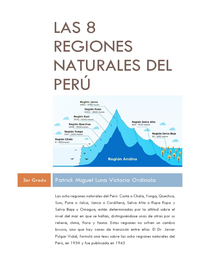Las 8 Regiones Naturales Del Perú | Perú | Agricultura